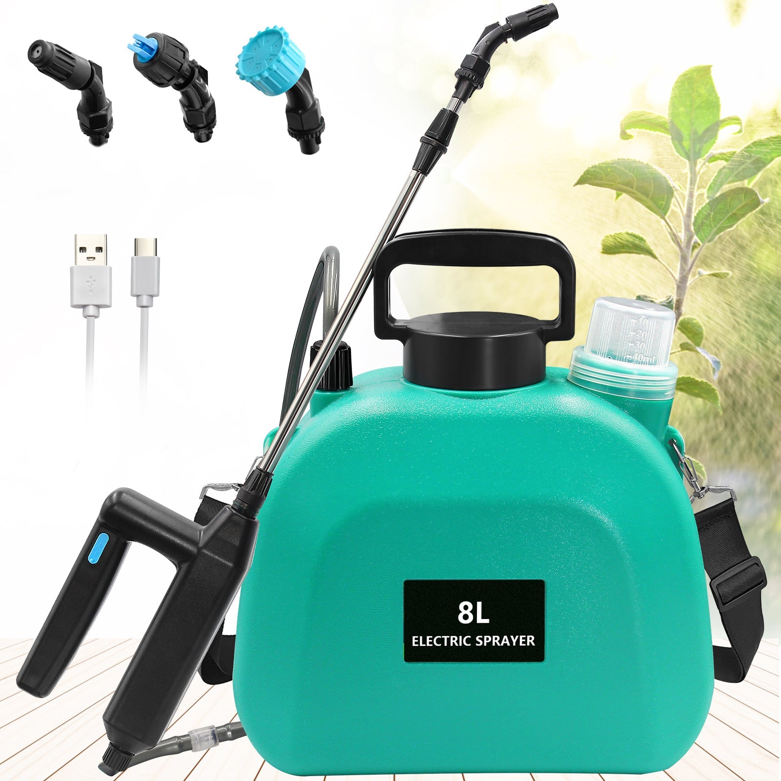 2 Gallon / 8L Battery Powered Garden Sprayer - Efficient and Portable ...